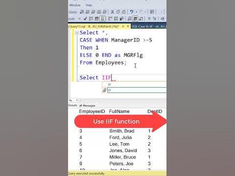 SQL | IIF Function | Learn a Shorthand for CASE #shorts - YouTube