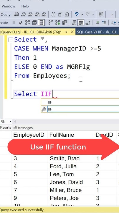SQL | IIF Function | Learn a Shorthand for CASE #shorts - YouTube