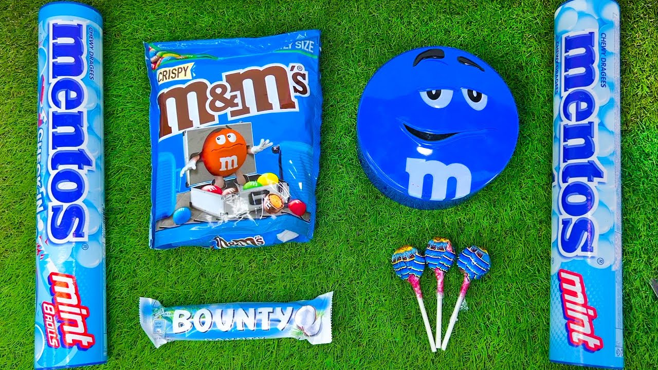 Unpacking Lollipops! Bid Mentos and Big M&Ms Blue Candies Satisfying ...