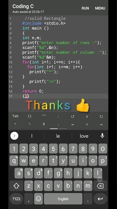 C programming print solid Rectangle (*) #shorts - YouTube