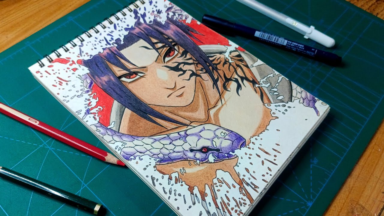 How To Draw sasuke uchiha from naruto with coffee spill art - YouTube