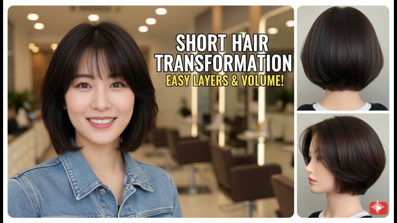 DIY Short Haircut at Home! Achieve Salon Quality Layers & Bounce Step ...