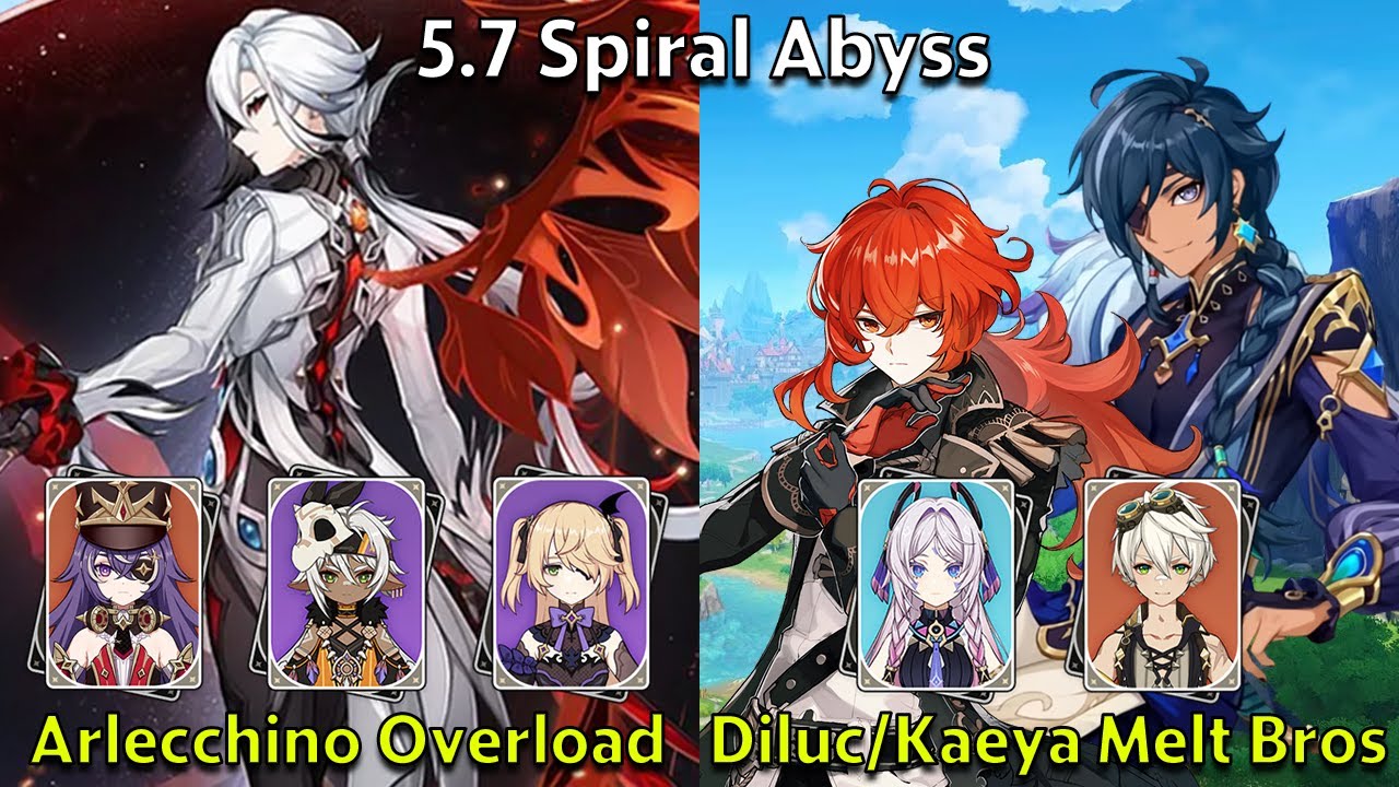 C2 Arlecchino Overload & C4 Diluc/C6 Kaeya Melt Bros - Genshin Impact 5 ...