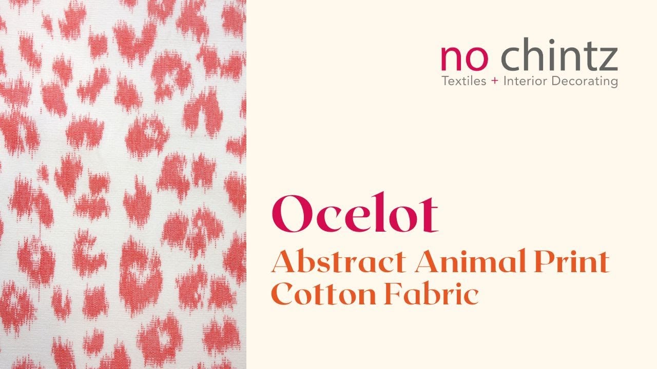 Ocelot Abstract Animal Print Cotton Fabric - No Chintz Australia - YouTube