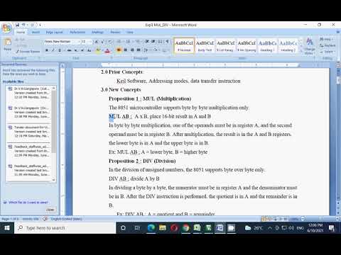 Multiplication of two 8 bit numbers in assembly language - YouTube