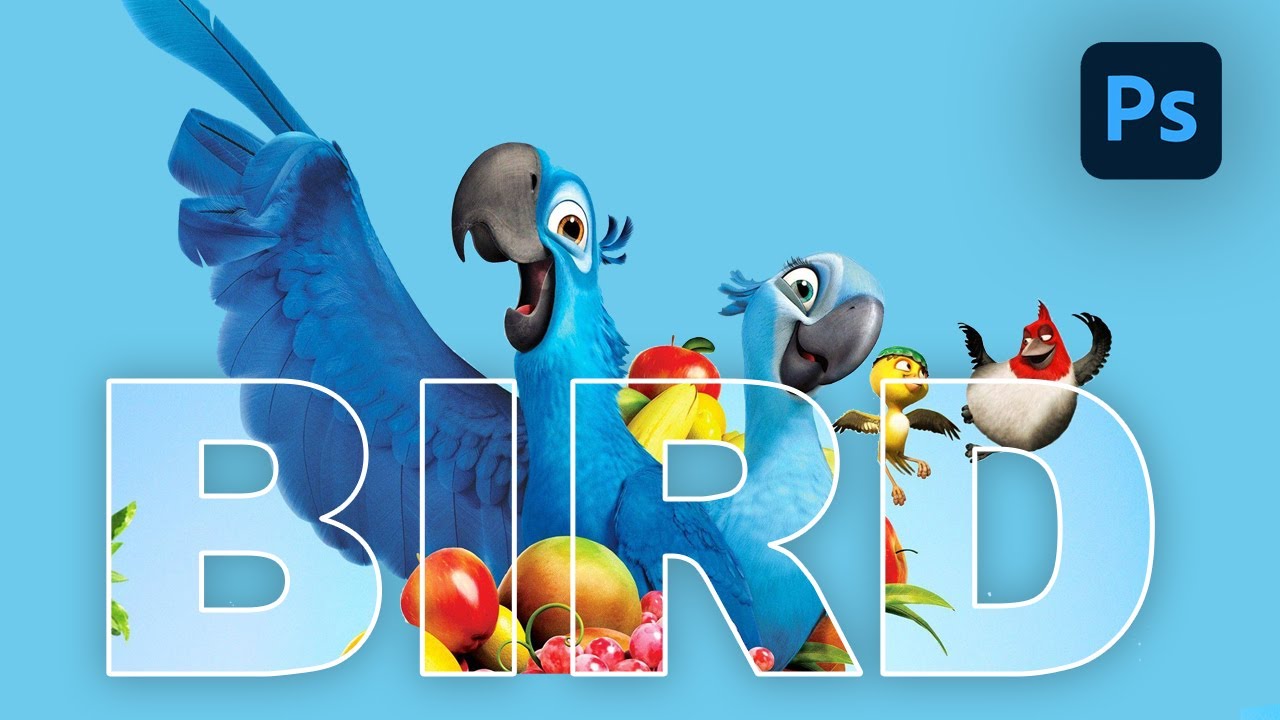 How to make creative text mask poster in photoshop | iconicpro - YouTube