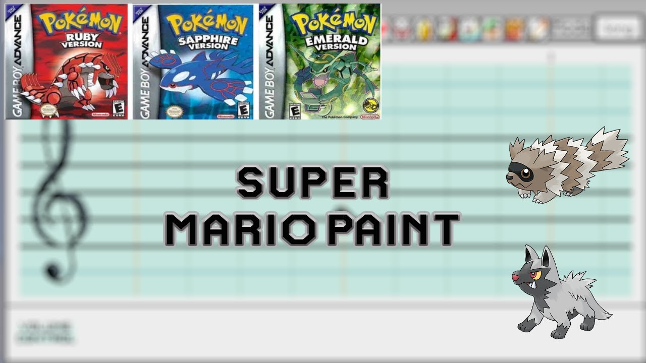 Pokemon Ruby/Sapphire/Emerald - Wild Pokemon Battle - Super Mario Paint ...