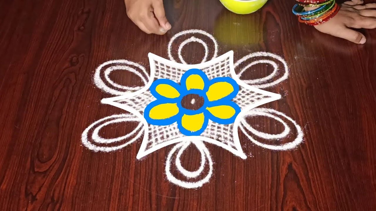 Easy &simple rangoli designs for beginners || beautiful muggulu with ...