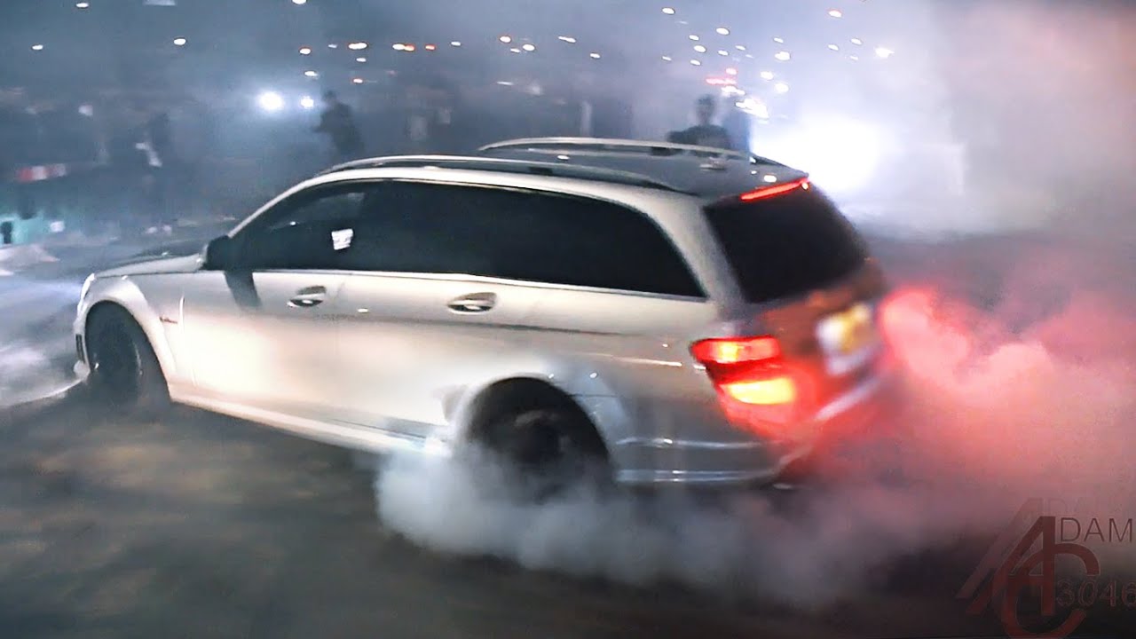 Mercedes C63 AMG Wagon - BURNOUTS! - YouTube