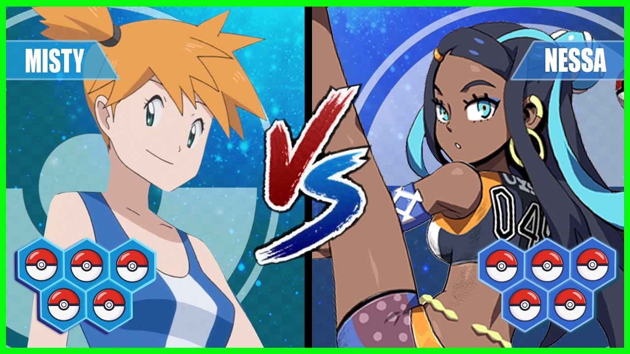 Pokemon Battle Pedia Misty Vs Nessa Game Characters Youtube