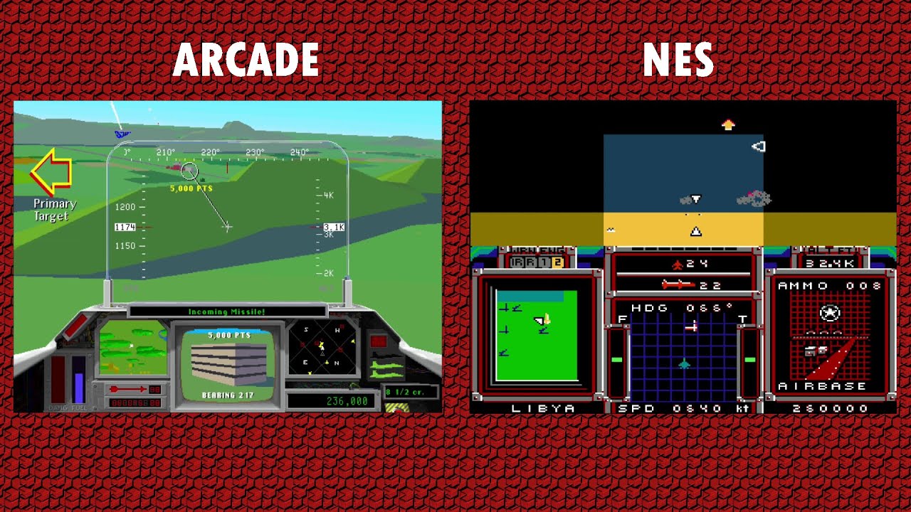 Arcade Vs NES - F-15 Strike Eagle - YouTube
