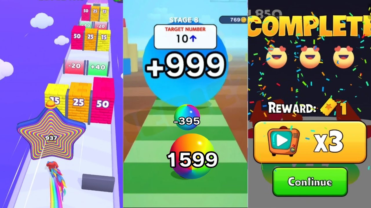 2048 | Layer Man Run 3D vs Merge Number Run Master vs Calculate Ball ...