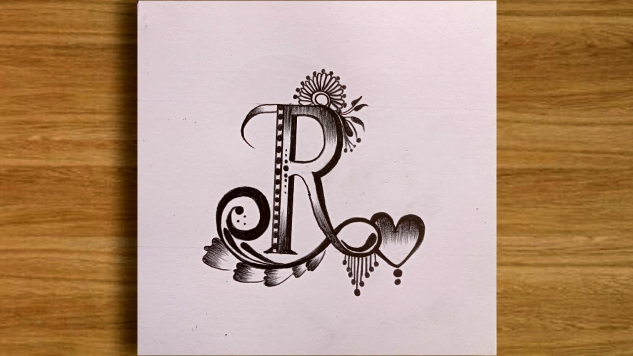 how to make// amazing R letter tattoo drawing with pencil// #viral # ...