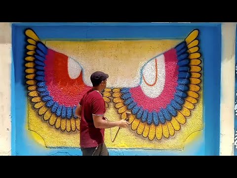رسم جرافيتي مباشر / سرعه ومهاره فائقة Direct and fast graffiti drawing ...