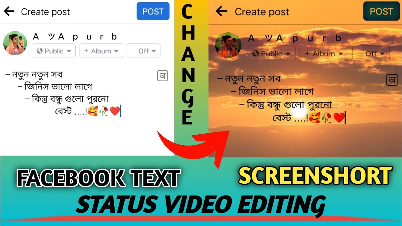 How To Make Facebook Text Screenshot Status Making || Facebook Text ...