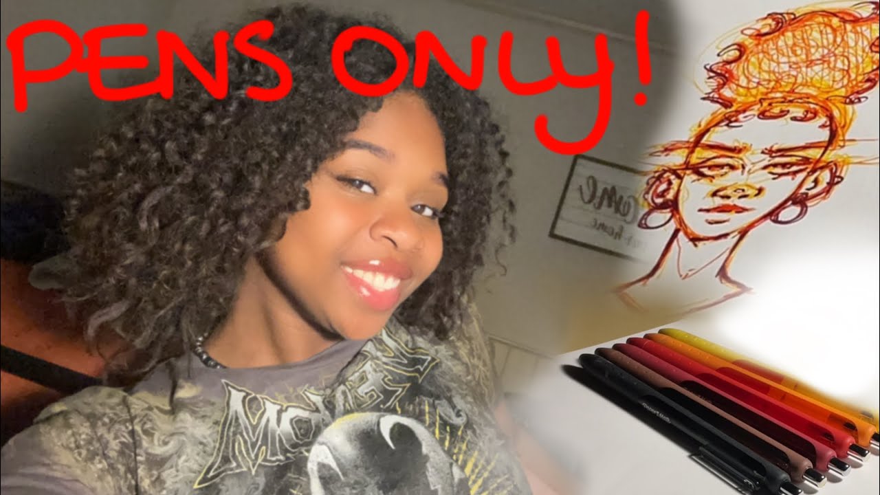 Draw With Me Tut! NO Pencils just Pens! - YouTube