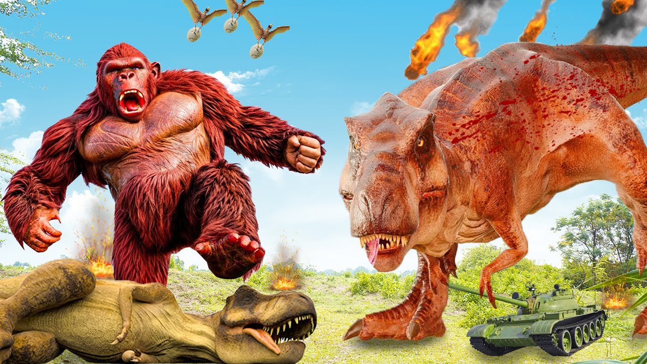 New Hollywood Movie (2024) Dinosaur Attack | T-rex Vs Gigantosaurus ...