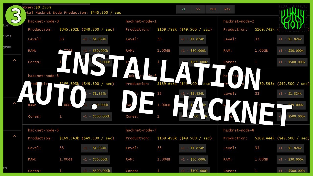 Bitburner #3: Installation automatique des hacknets | Gameplay Français ...