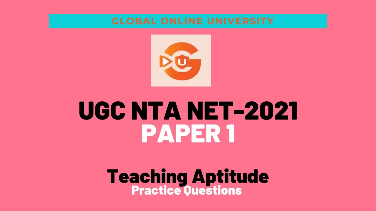 UGC NTA NET - Paper 1- Teaching Aptitude - YouTube