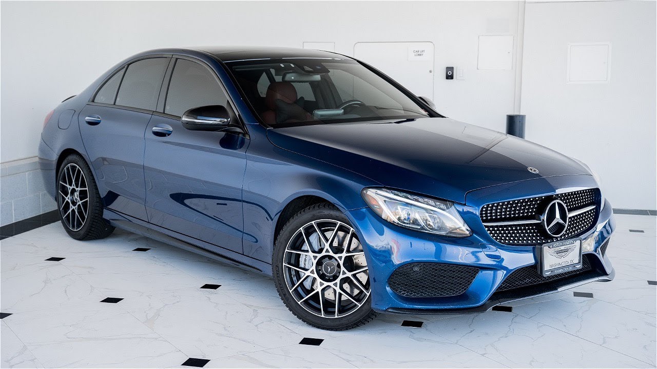Brilliant Blue on Cranberry Red and Black 2018 Mercedes-Benz C-Class C ...