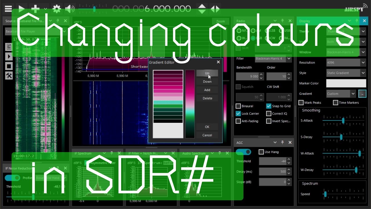How to change the spectrum and waterfall colours in SDR# - YouTube
