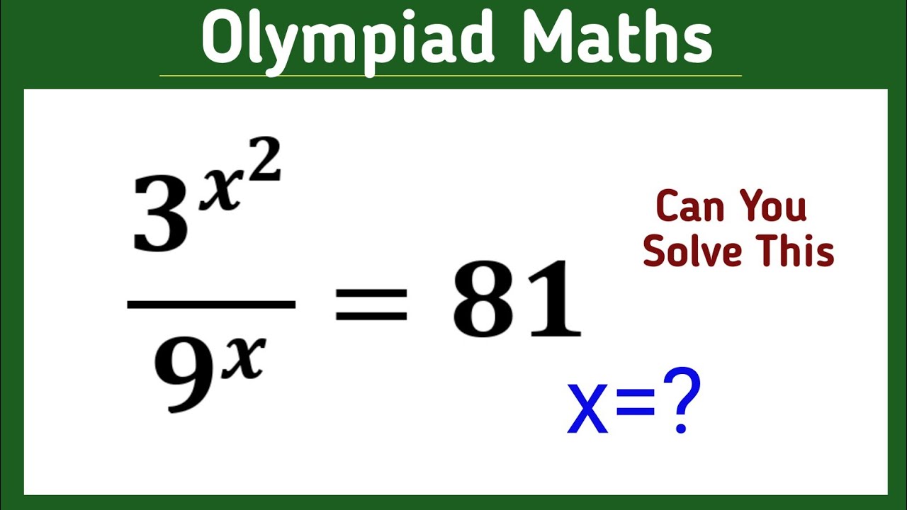 Can you solve this problem || exponent equation|| find x=? || - YouTube