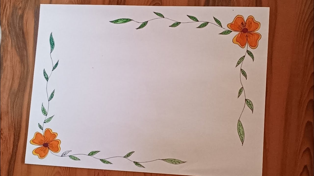easy and simple page border design for project works || school projects ...