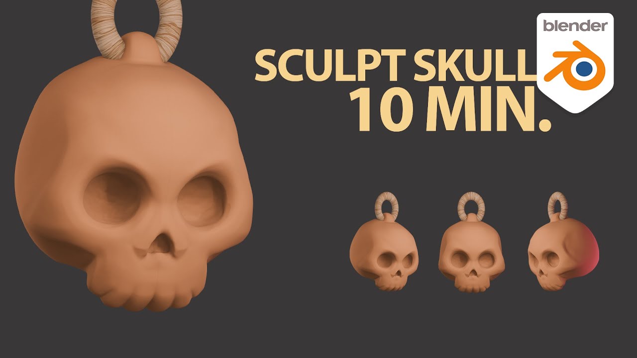 how to sculpt a skull in just 10 minutes in BLENDER - YouTube