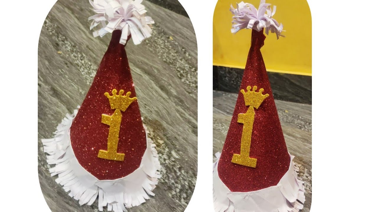 how to make happy birthday cap at home (birthday cap) - YouTube