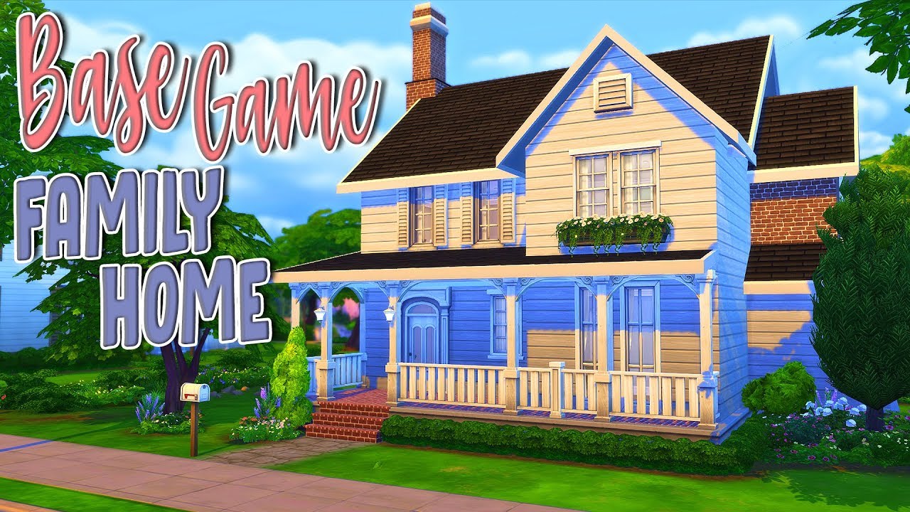BASE GAME FAMILY HOME // The Sims 4 Speed Build - YouTube