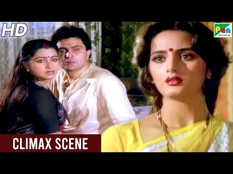 चुड़ैल तूने मेरा पति छीन लिया | Rishi Kapoor, Farah Naaz, Raadhika | Naseeb Apna Apna Climax Scene