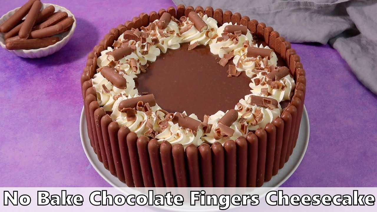 No Bake Chocolate Fingers Cheesecake Recipe - YouTube