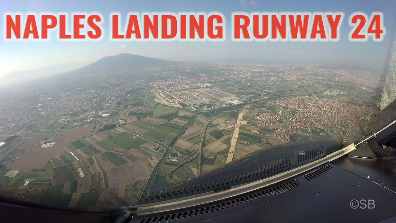 Naples, NAP, Italy: Offset Whiskey approach + landing runway 24 ...