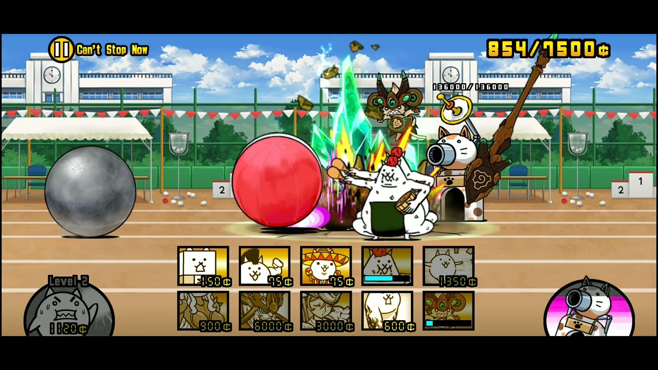 The Battle Cats: River City Ball-Rolling 2 stars final stage - YouTube