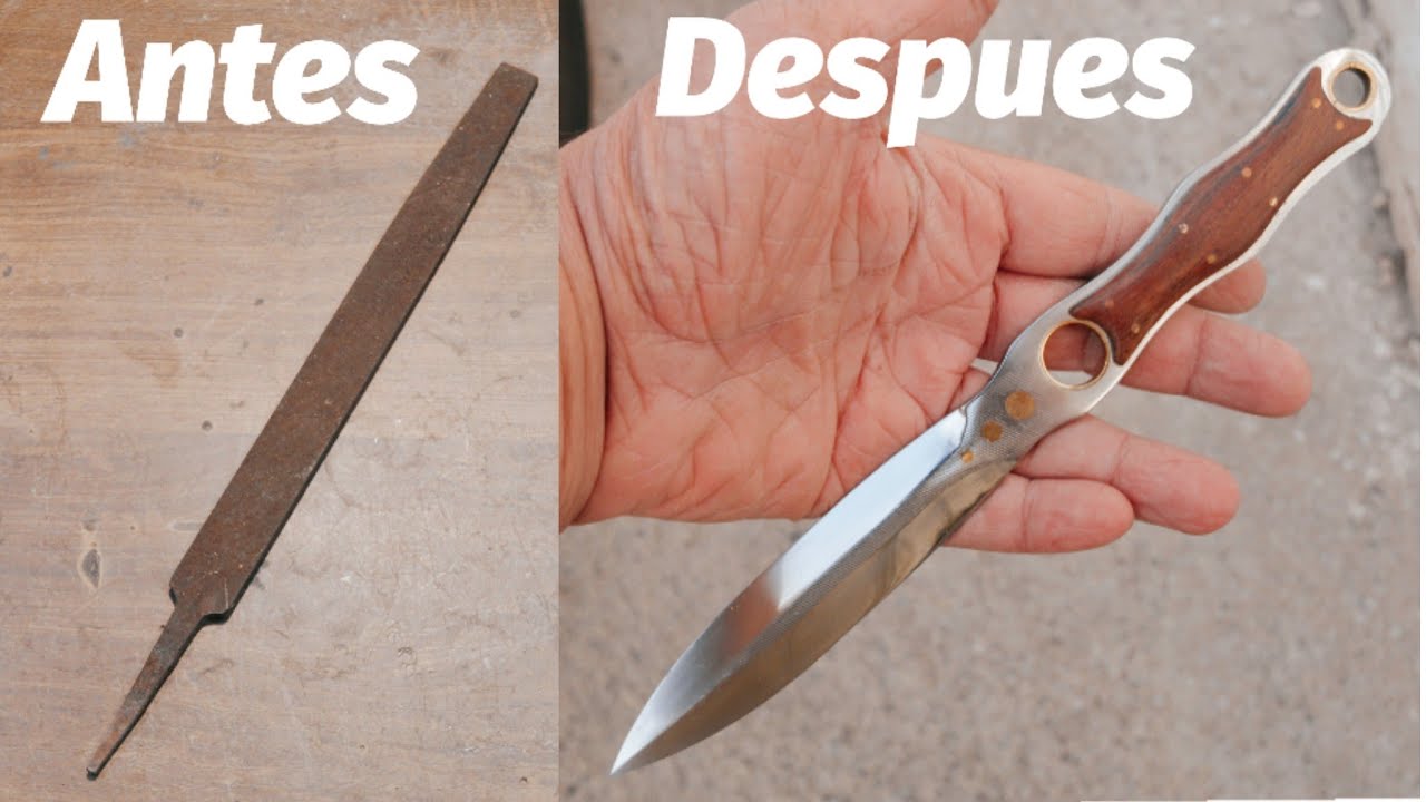 Como hacer un cuchillo arrojadizo de lima vieja. Throwing knife - YouTube