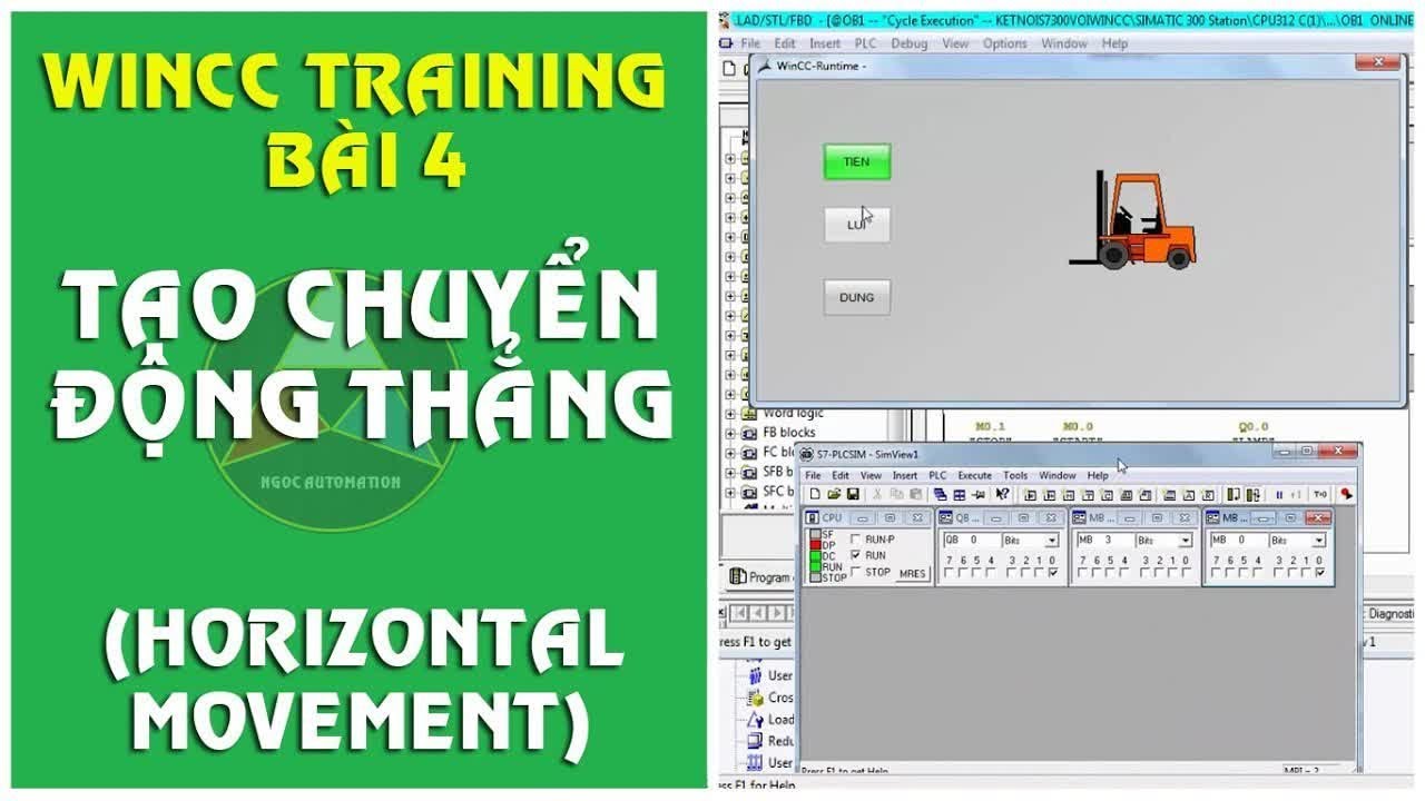 Wincc training bài 4: Tạo chuyển động thẳng trong WINCC - YouTube