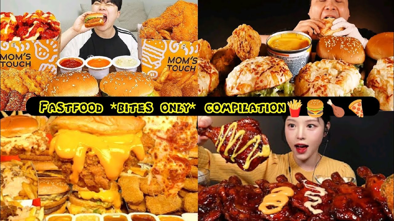 FAST FOOD *BITES ONLY* MUKBANG COMPILATION |ASMR EATING FAST FOOD | BIG ...