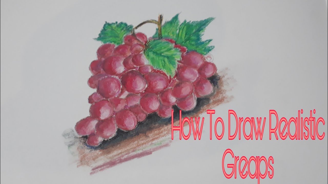 How To Draw Realistic Red Grapes/Realistic Grapes with Oil Pistel ...