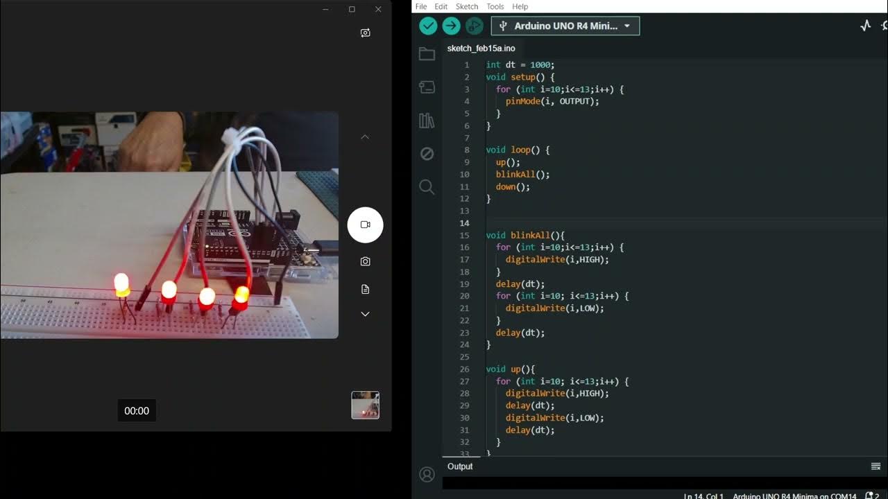 Paul McWhorter, Arduino Uno R4, Lesson 4, https://youtu.be/JUptf53Ni0A ...