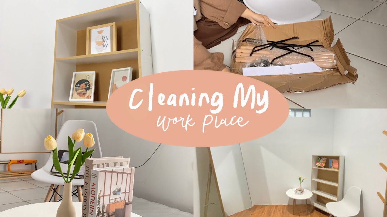 Cleaning my work space | make over tempat ngonten akuuu💫💖 - YouTube