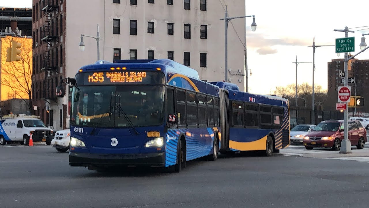 2017 New Flyer XD60 #6101 on the M35 at 126th Street and 2nd Avenue ...
