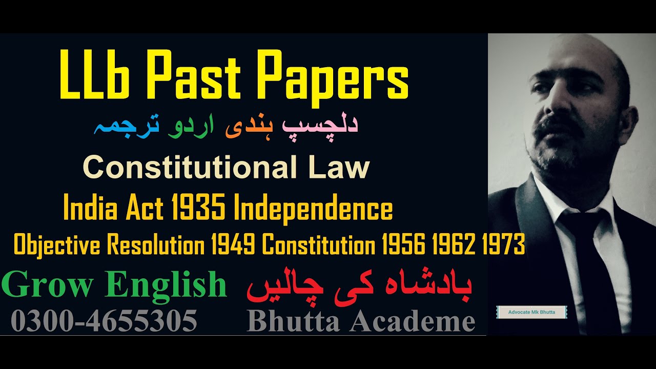 India Act 1935 Independence Objective Resolution 1949 Constitution 1956 ...