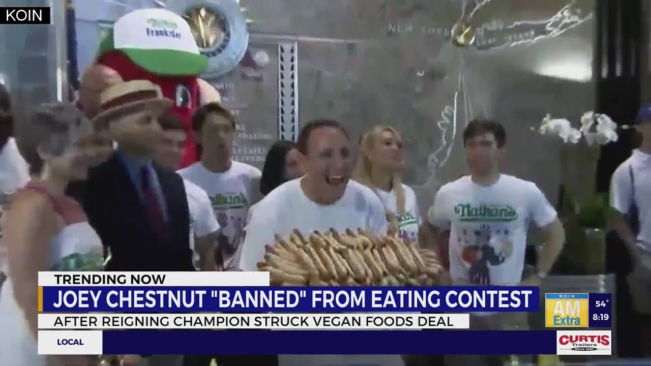 What's Trending: Joey Chestnut banned from eating contest - YouTube