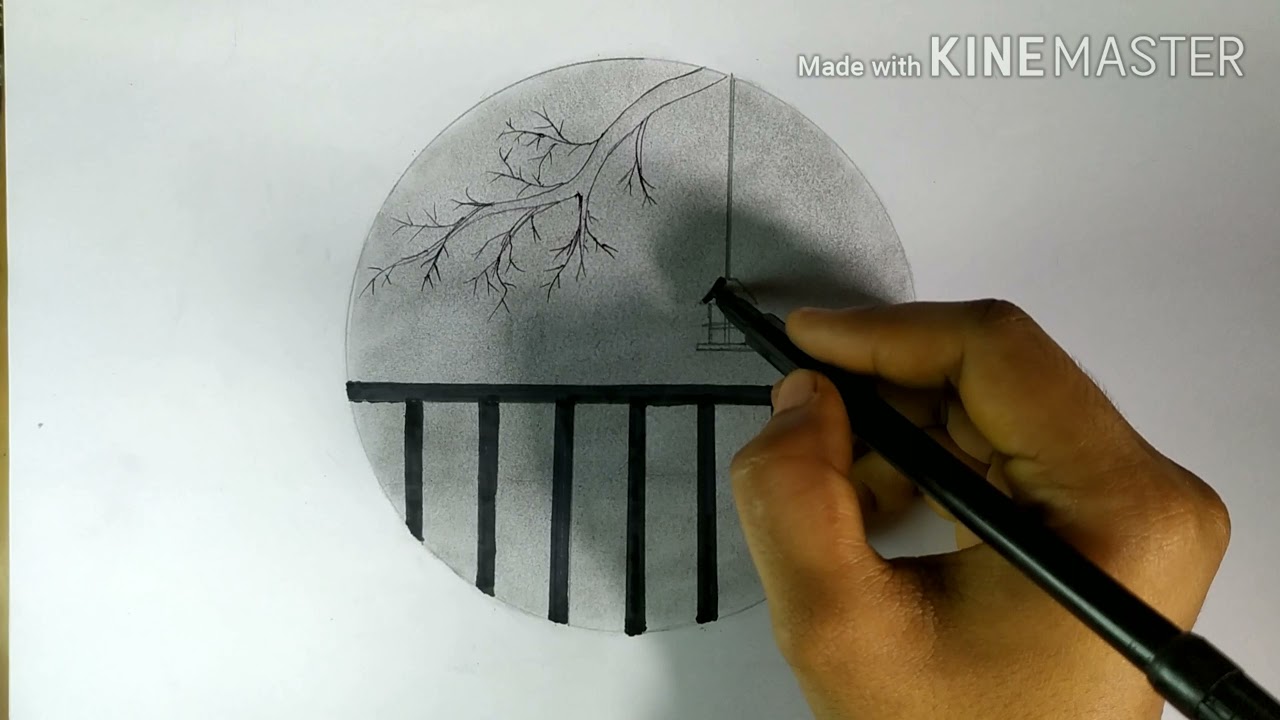 how to drow evening time . pencil drowning - YouTube