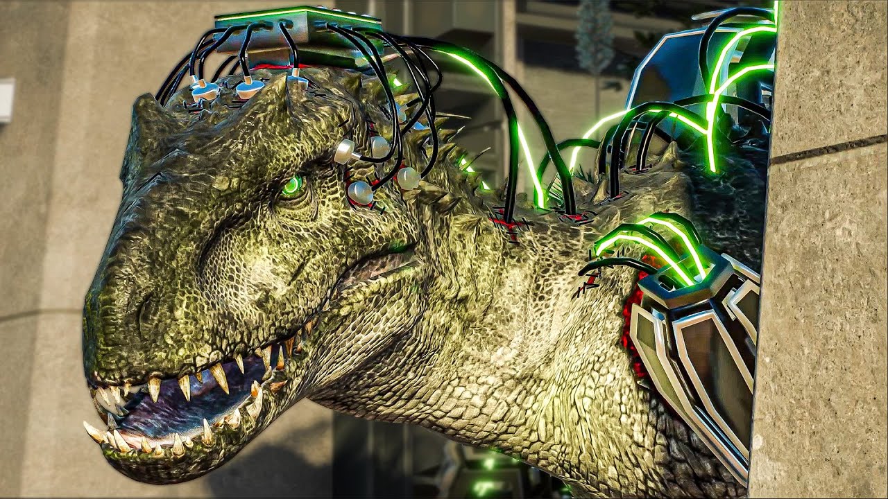 Indominus Rex Cyborg Experiment - All the Best Fight & Hunt animations ...
