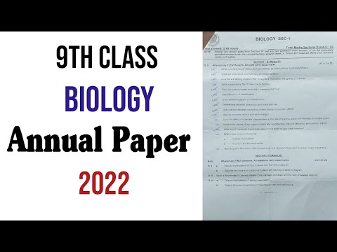 Federal Board Biology Paper 2022 Class 9 |Biology Annual Paper 2022 9th ...