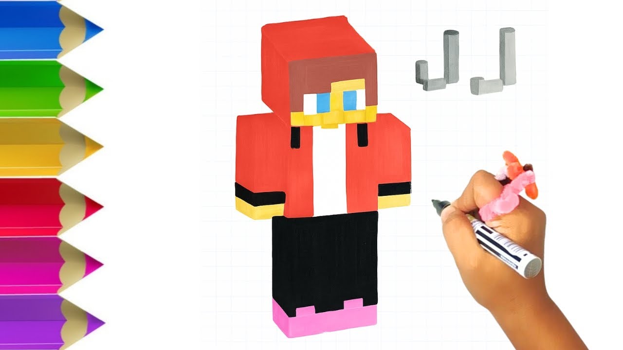 How to Draw Jj minecraft | drawing and colouring #howto #how #howtodraw ...