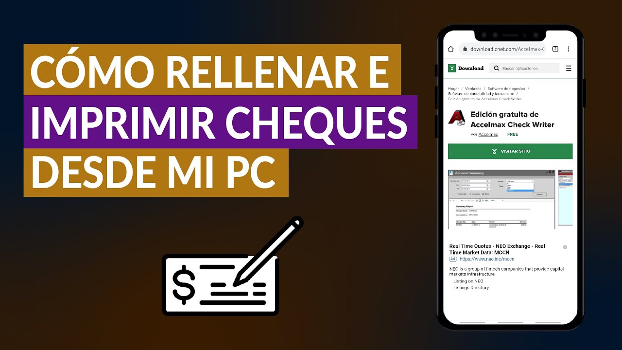 Cómo Rellenar e Imprimir Cheques Desde mi PC - Apps para Rellenar e ...