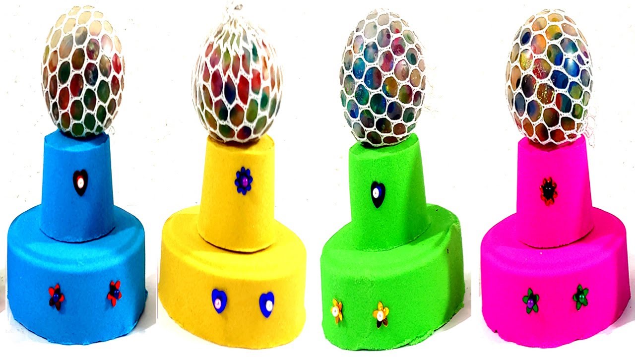 Satisfying Video | Squishy Rainbow Balls With Kinetic Sand | Squishy ...