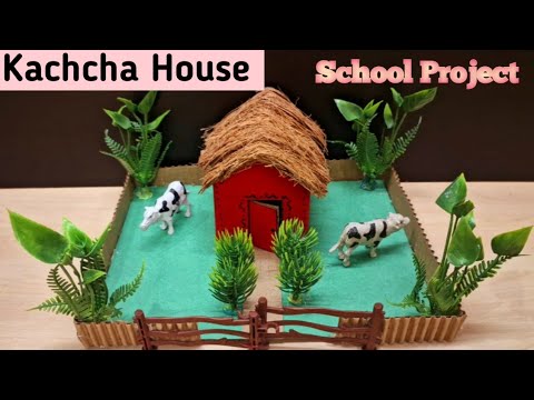 How to make Kachcha House Model/types of Houses school project ...